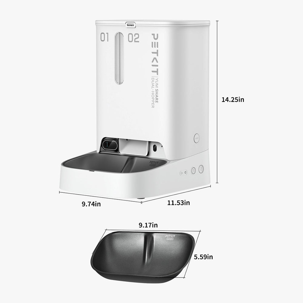 YumShare Dual-Hopper Automatic Feeder with Camera – Smart Pet Feeding