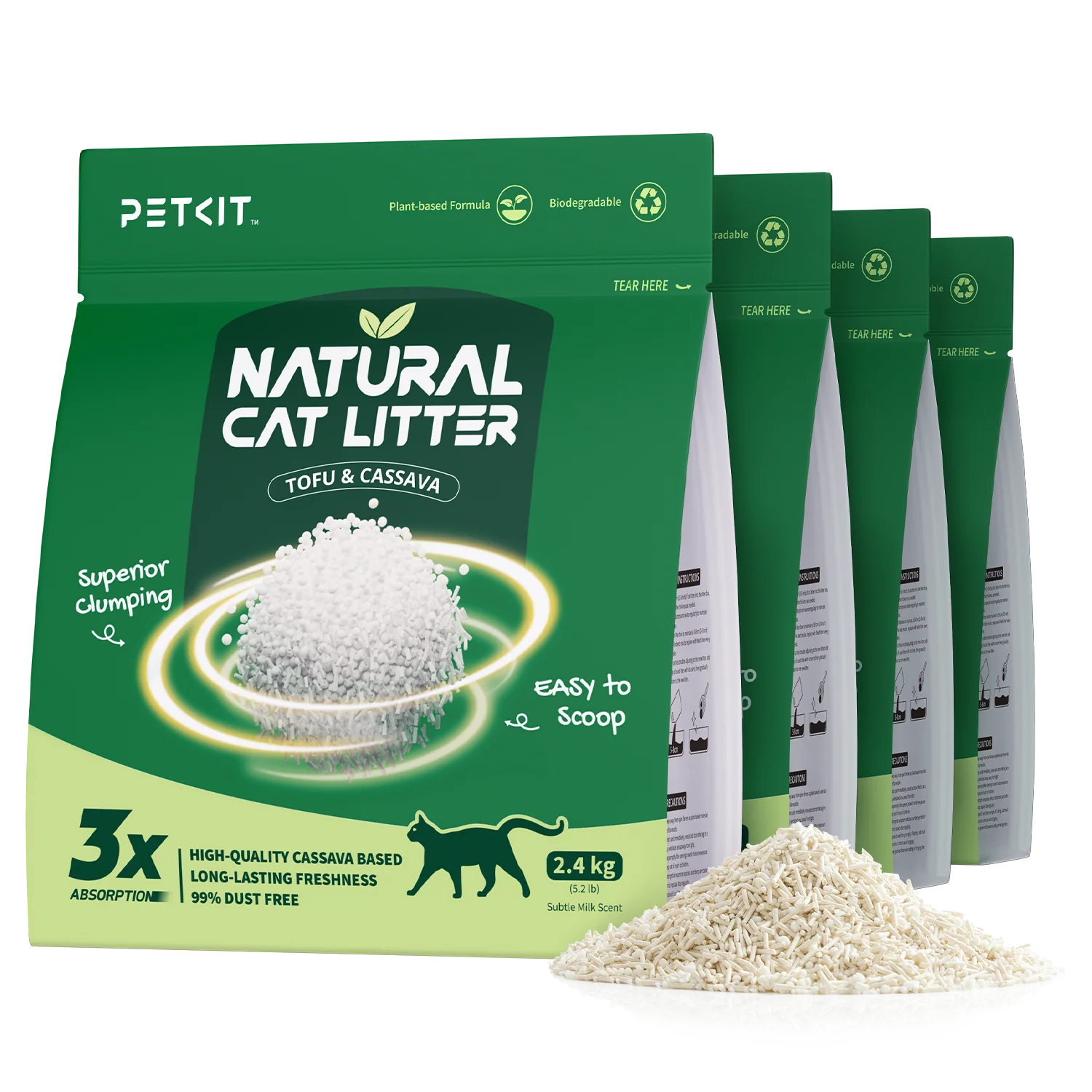 Natural Cat Litter – 4 Bags Eco-Friendly & Low Dust