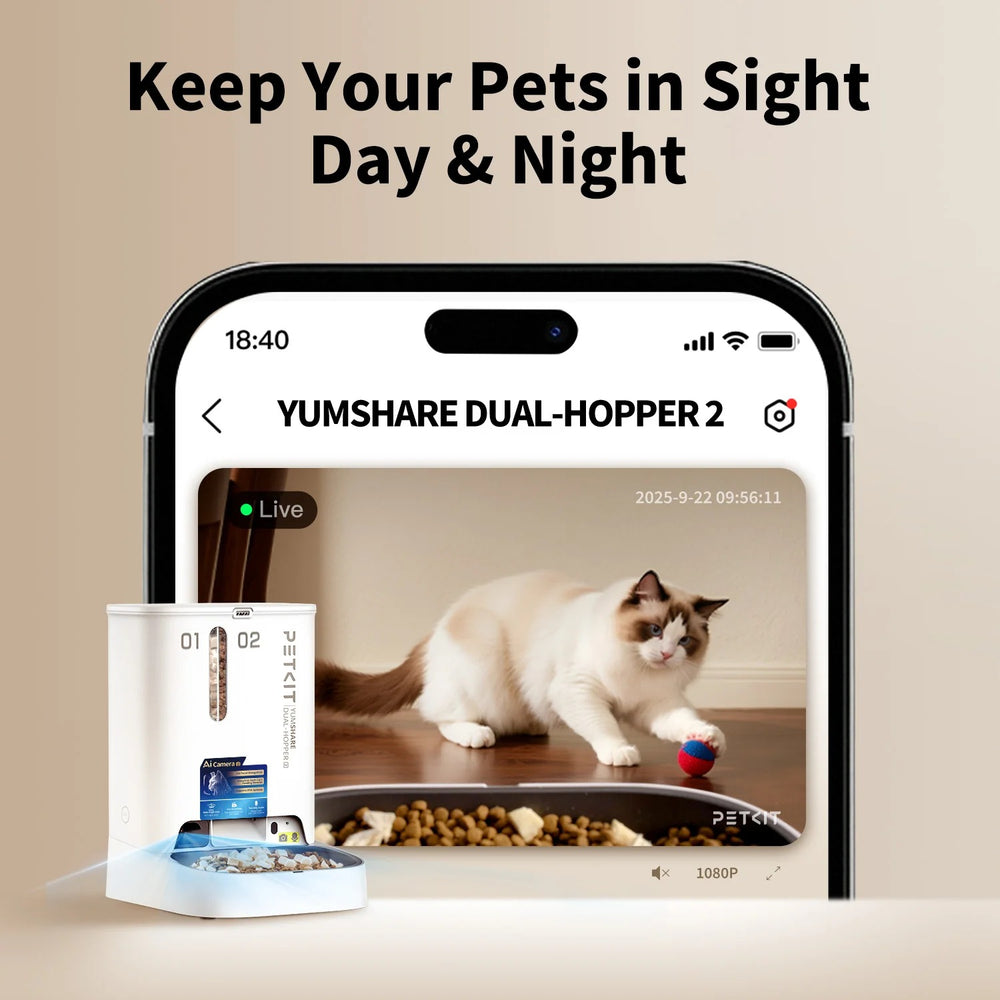 YumShare Dual-hopper Automatic Feeder with Camera